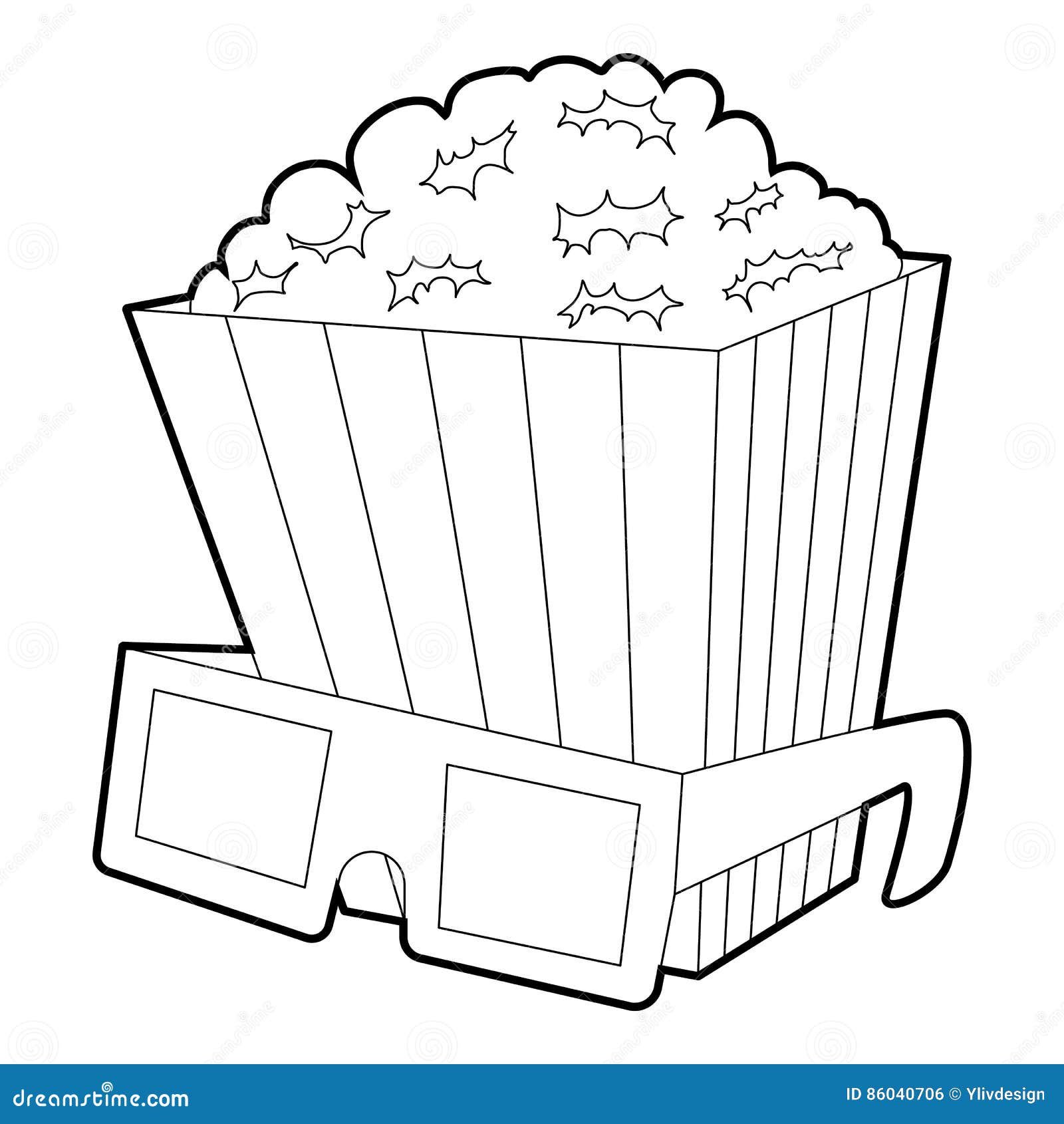 Popcorn Icon, Outline Style Stock Vector - Illustration of icon, food ...