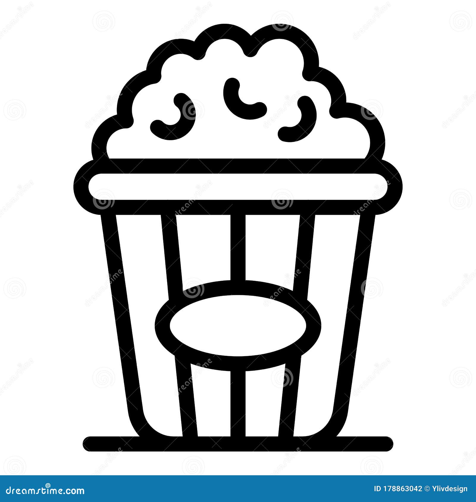 Popcorn Icon, Outline Style Stock Vector - Illustration of paper ...
