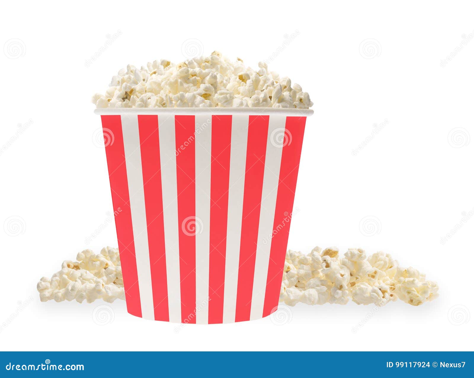 Popcorn Im Klassischen Gestreiften Eimer Stockfoto - Bild von bild ...