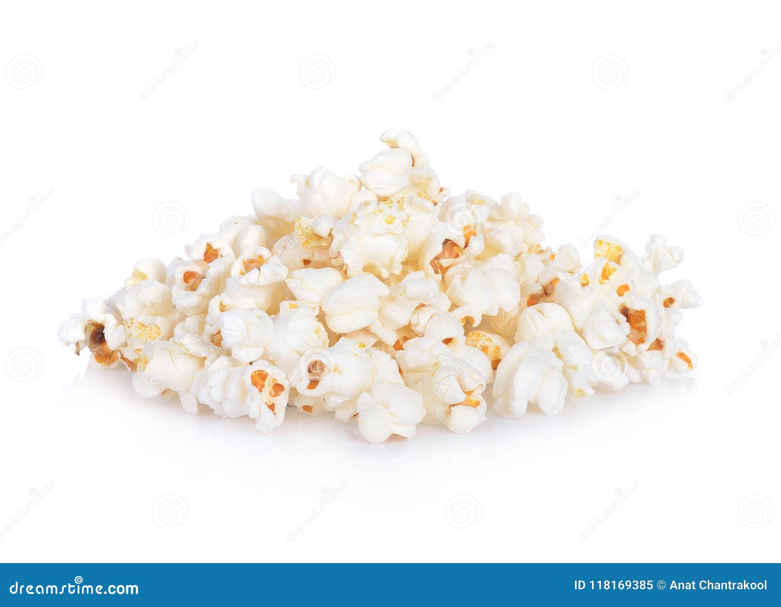 Popcorn Isolated on White Background Stock Image - Image of snack ...