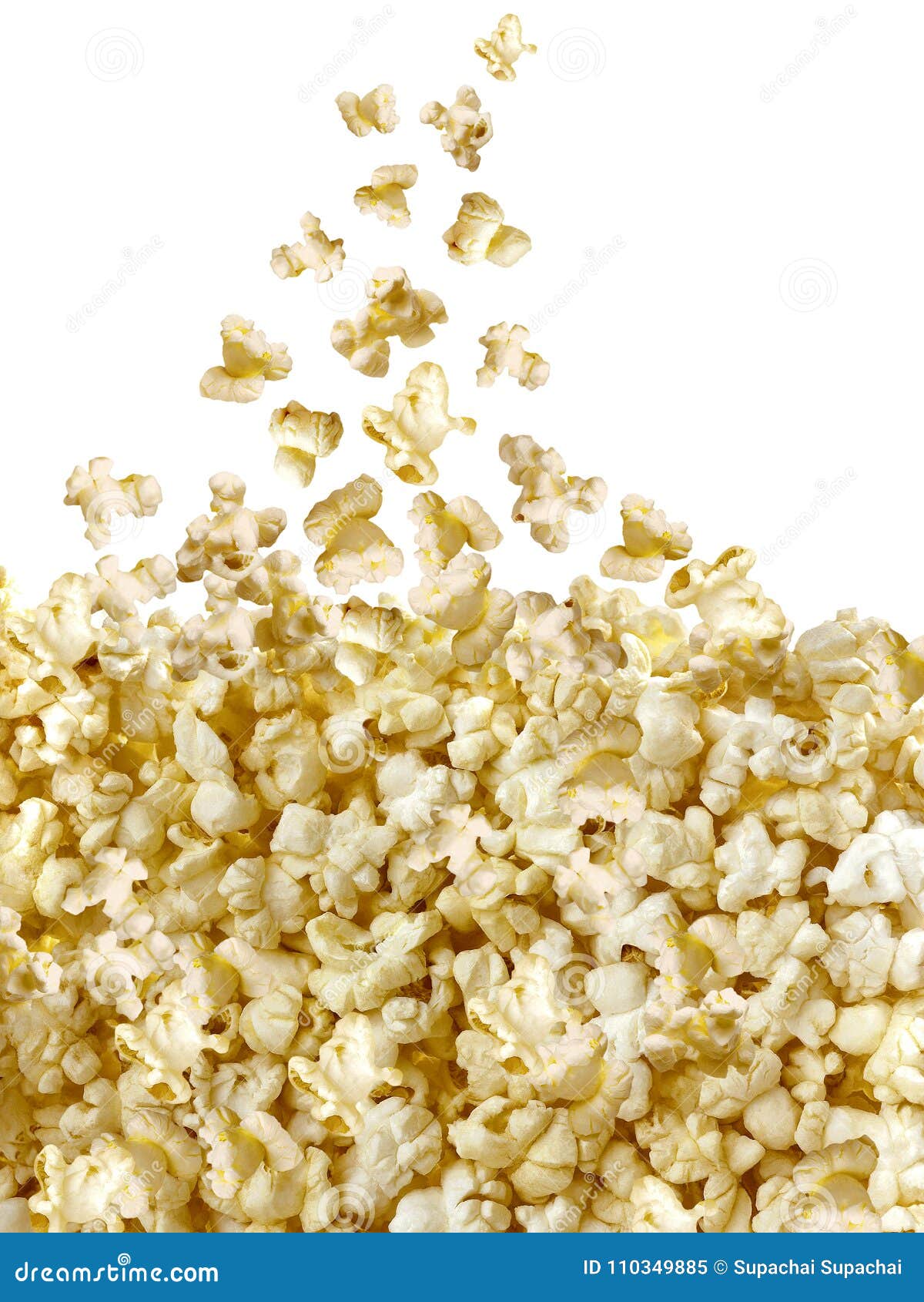 Popcorn Isolated in on a White Background Stock Image - Image of group ...