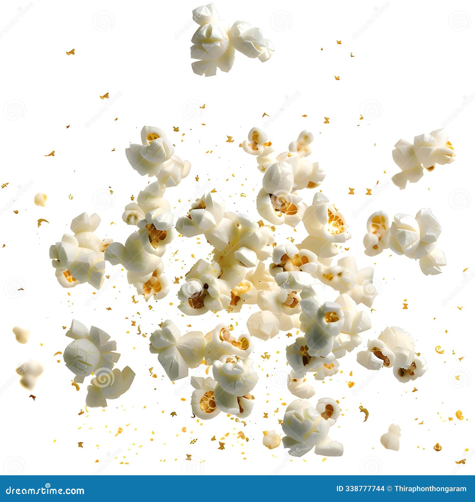 Popcorn Kernels Exploding in the Air Stock Illustration - Illustration ...