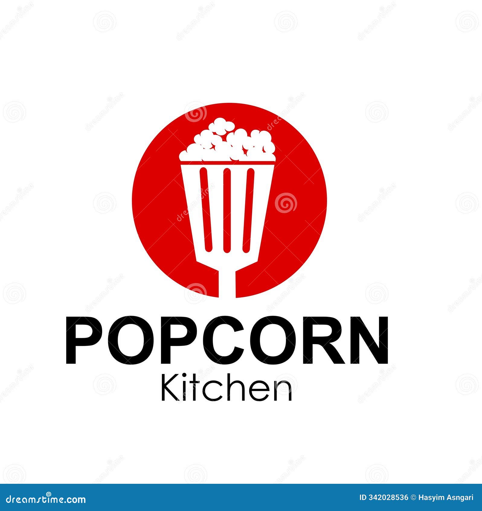 Popcorn Kitchen Logo Design Concept Stock Illustration - Illustration ...
