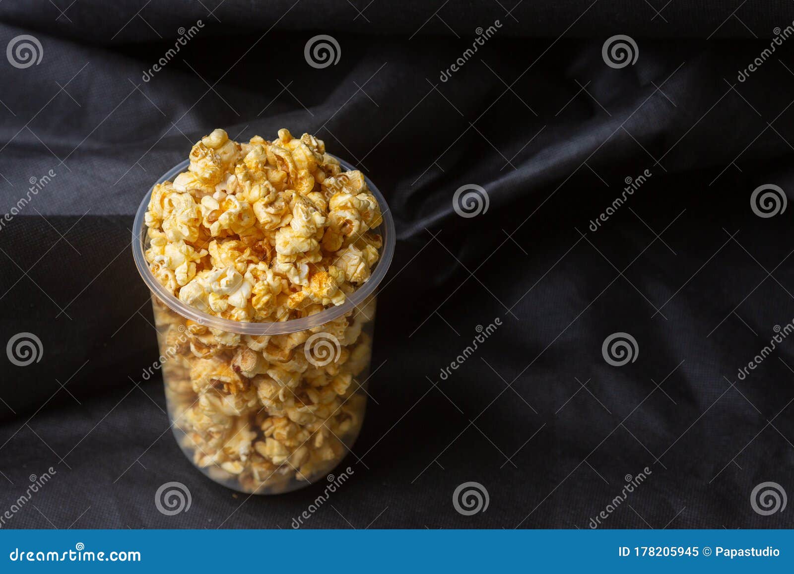 Popcorn in a large bucket stock image. Image of healthy - 178205945