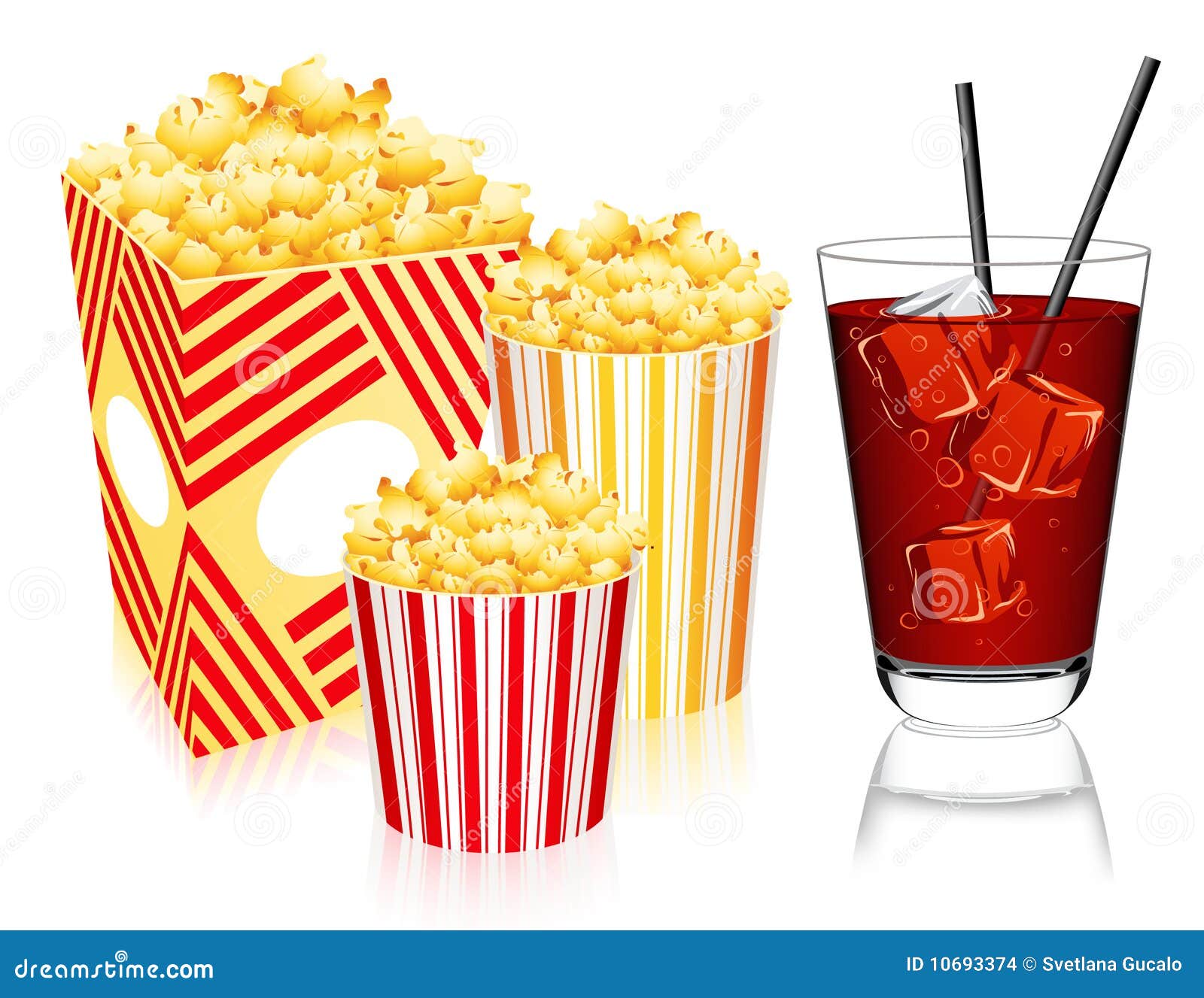 Popcorn and lemonade stock vector. Illustration of cocktail - 10693374