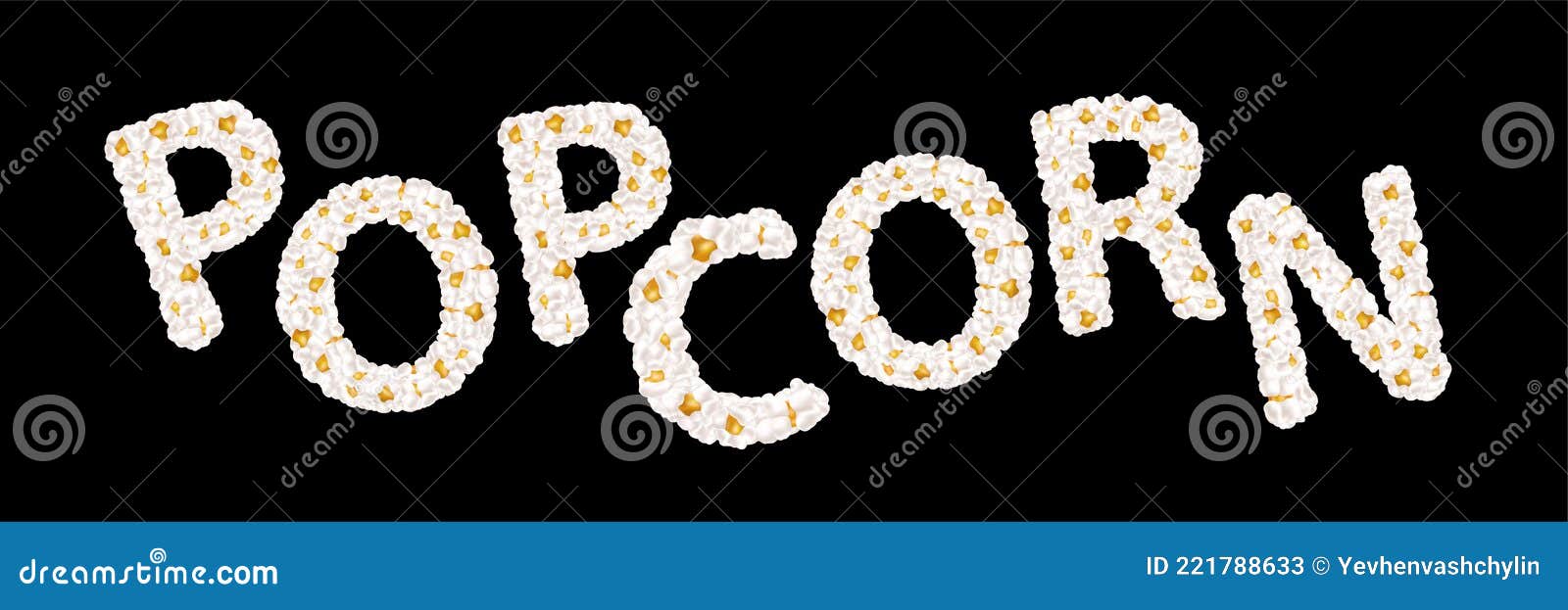 Popcorn. Lettering Popcorn. Logo Popcorn. Vector Colorfull Illustration ...