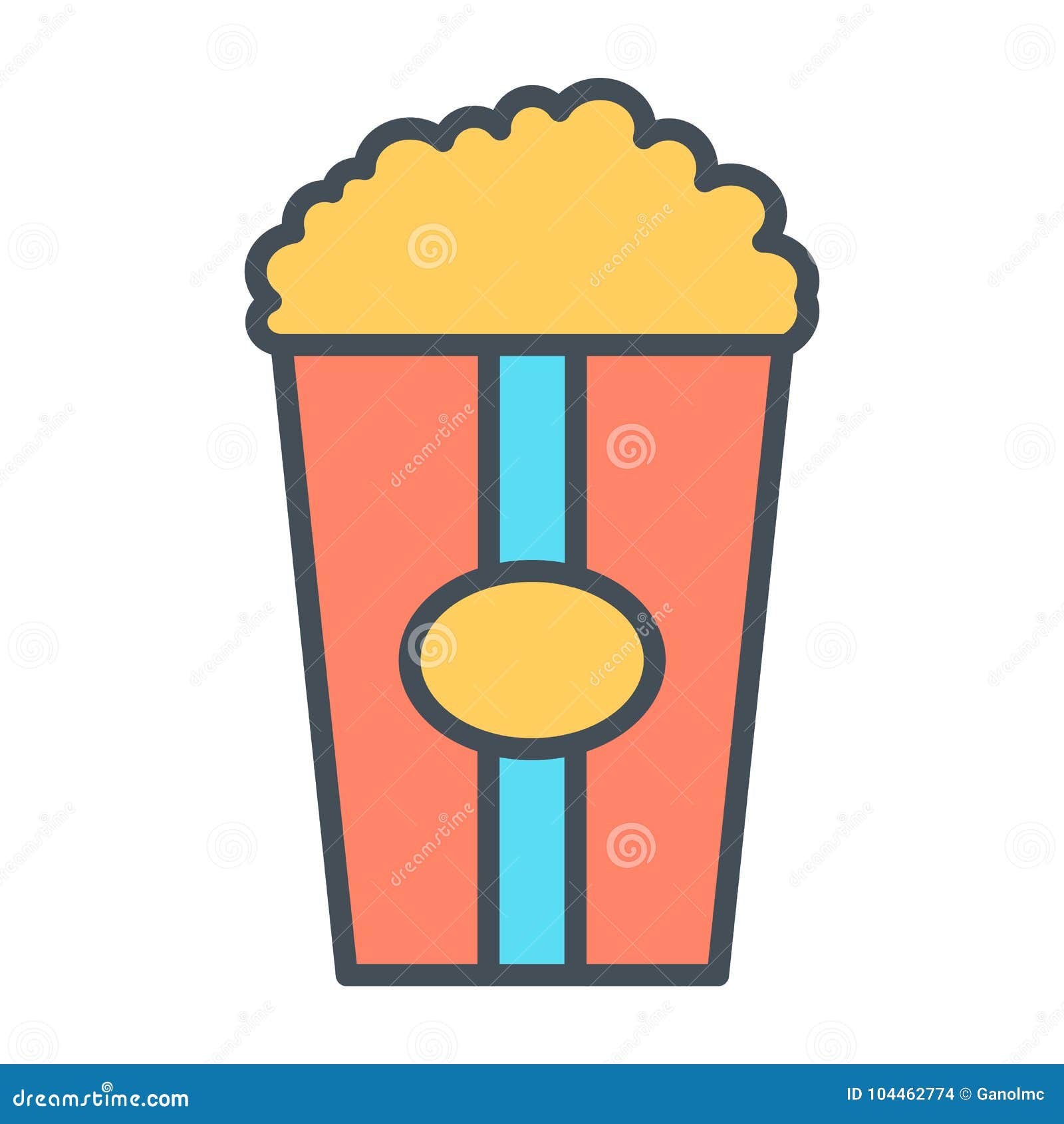 Popcorn Line Art Minimalist Illustration | CartoonDealer.com #323649666