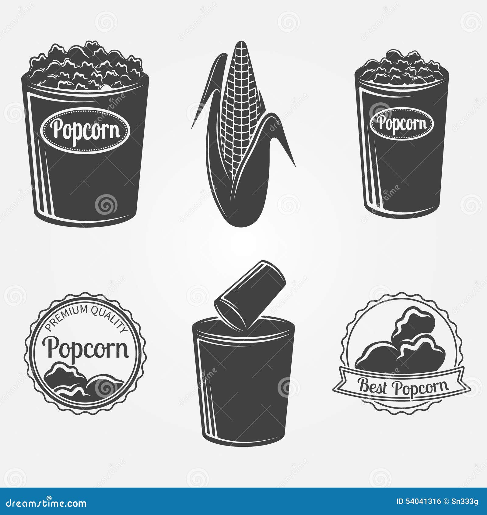 Popcorn logo or signs stock vector. Illustration of container - 54041316