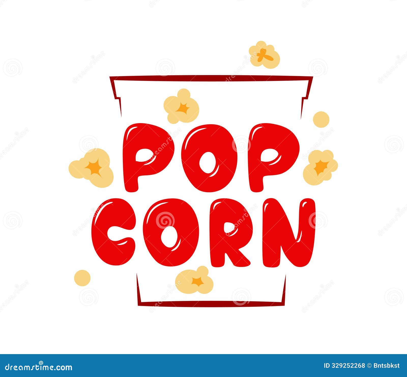 Exploding Label For Popcorn On Sunburst Background Cartoon Vector ...