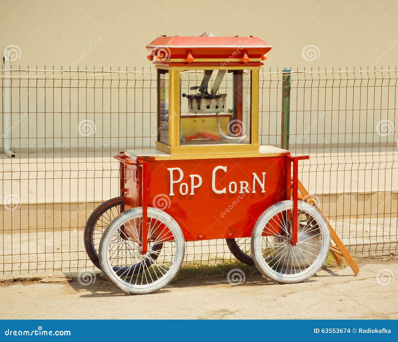 Popcorn Machine Made in Vintage Style, with Sign Pop Corn Stock Photo ...