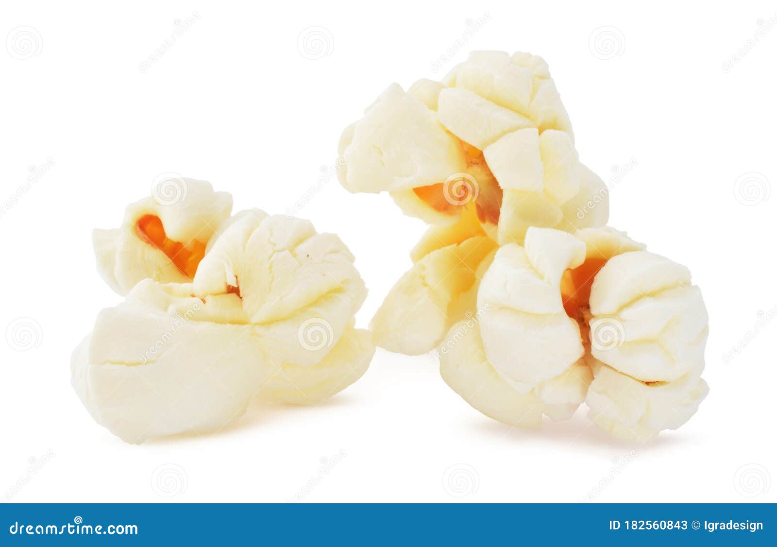 Popcorn Macro Isolated on White Stock Image - Image of closeup, puff ...