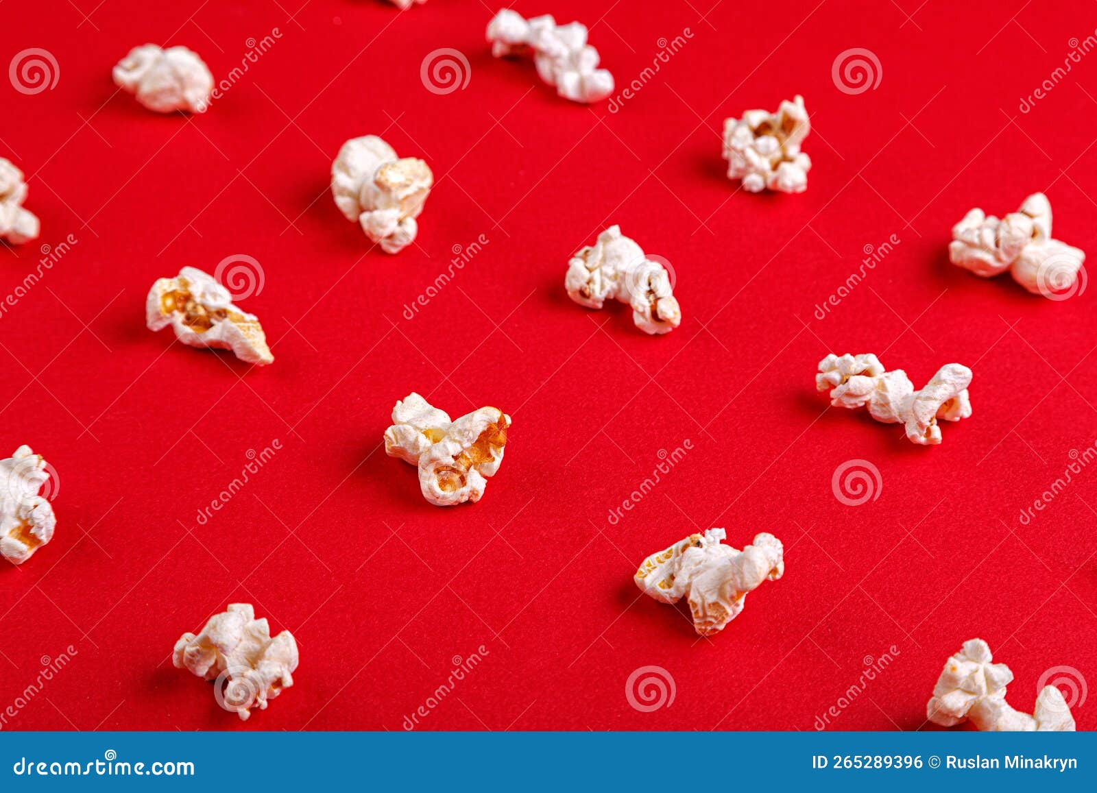 Popcorn Macro on a Red Background Stock Photo - Image of ingredient ...