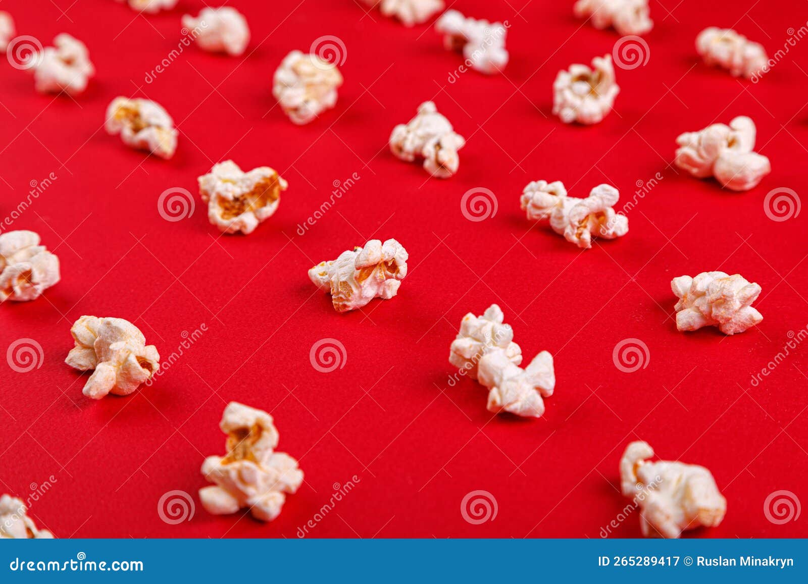 Popcorn Macro on a Red Background Stock Image - Image of classic, full ...
