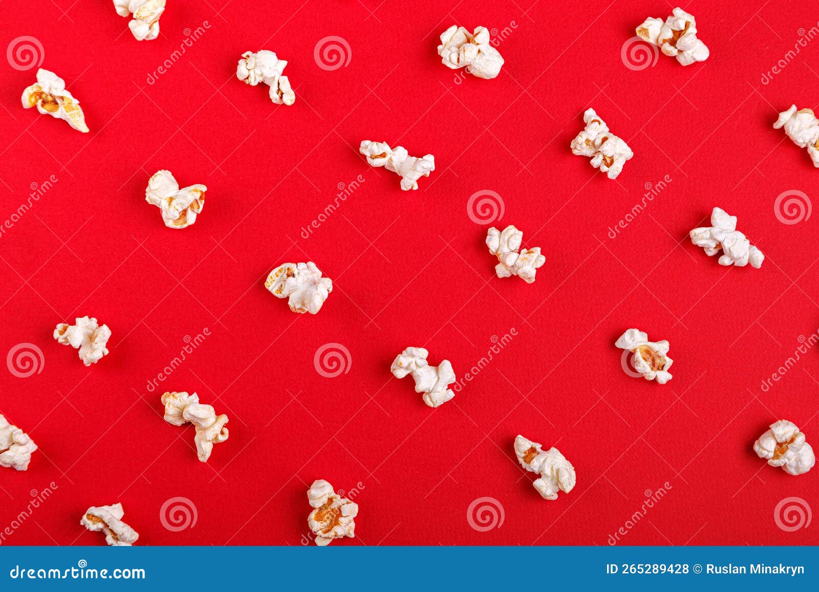Popcorn Macro on a Red Background Stock Photo - Image of bucket, cutout ...