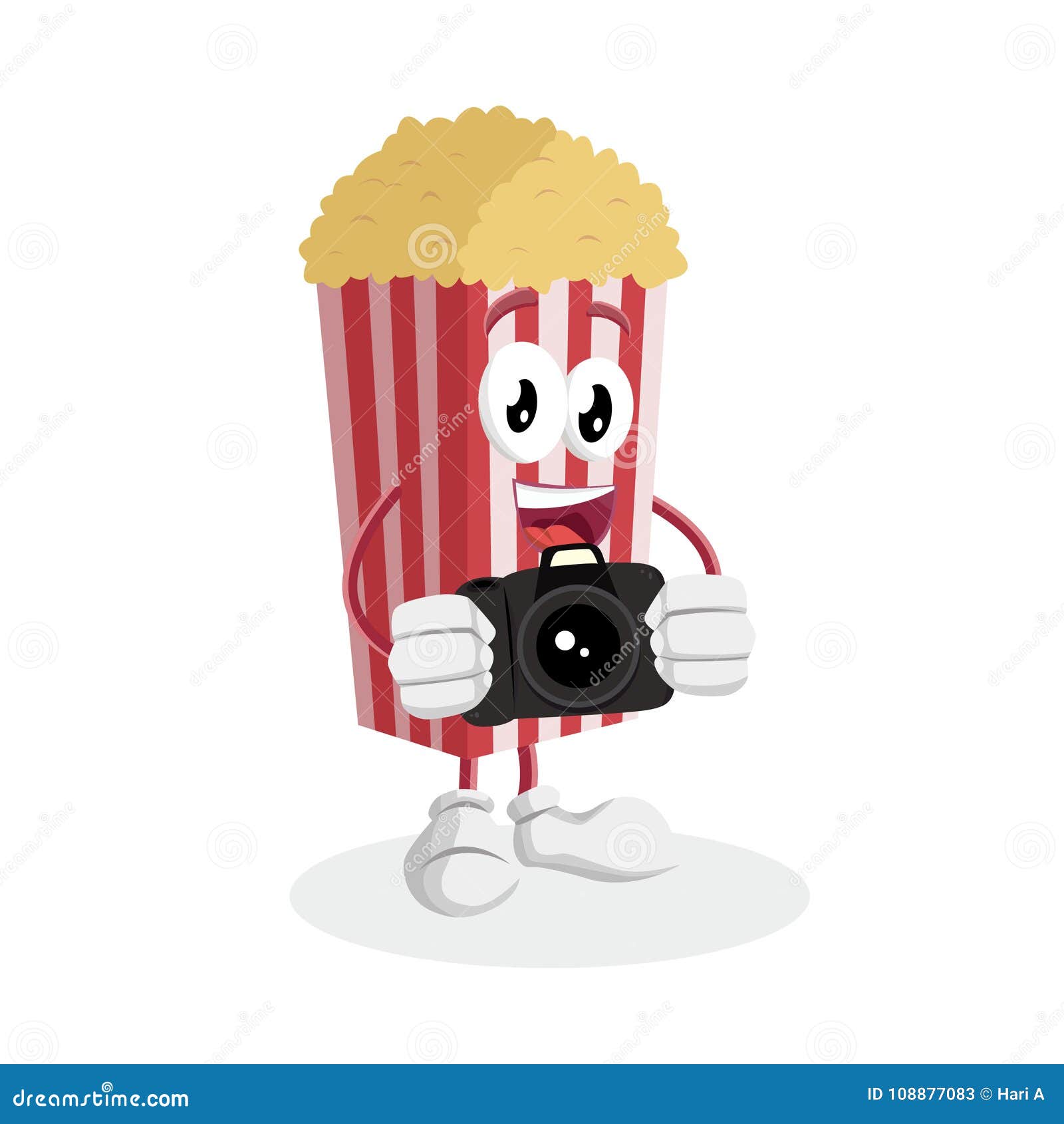 Popcorn Mascot. Cartoon Sweet And Salty Popping Corn Movie Fun Snack ...