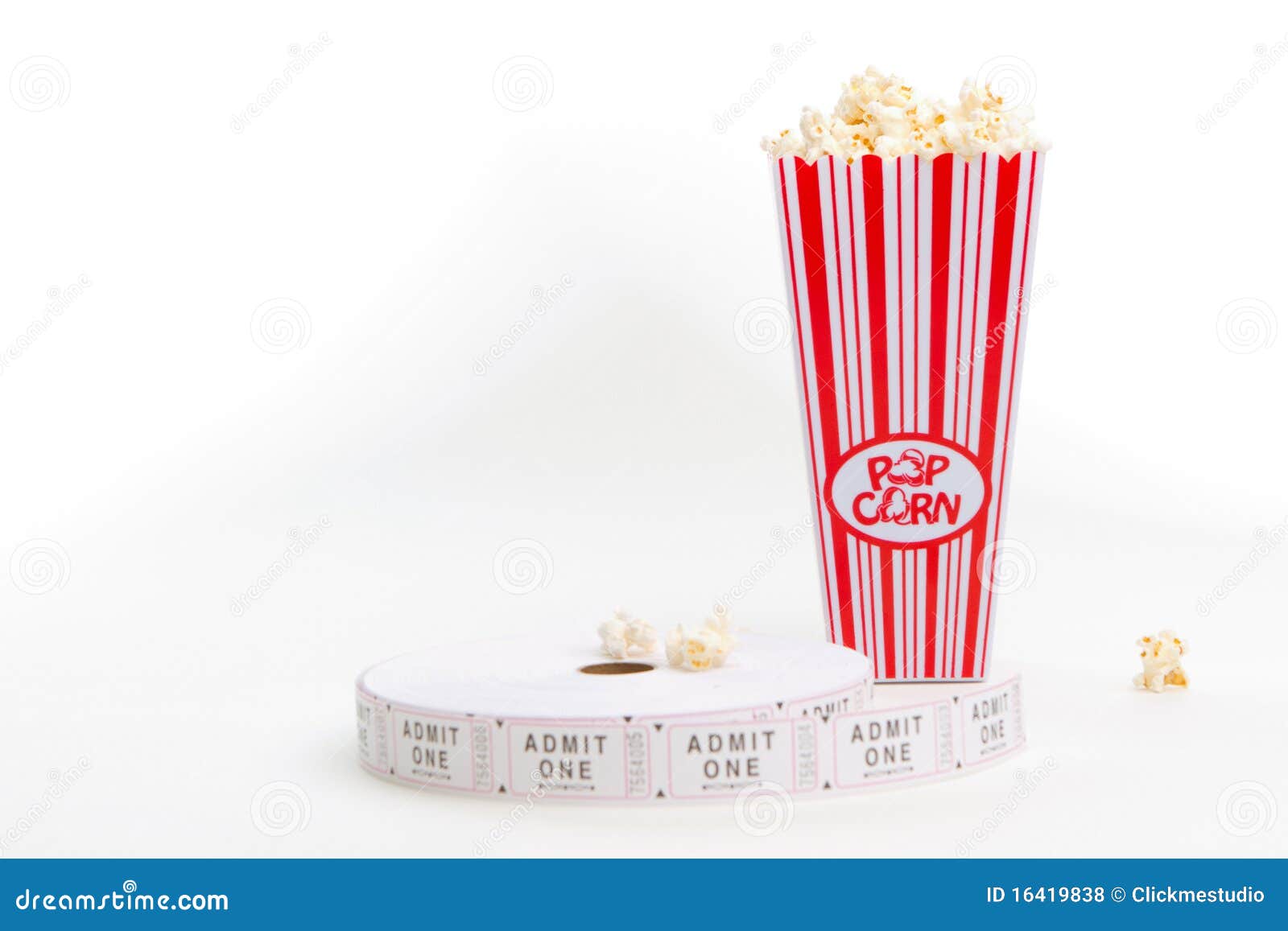 Popcorn and movie tickets stock photo. Image of food - 16419838