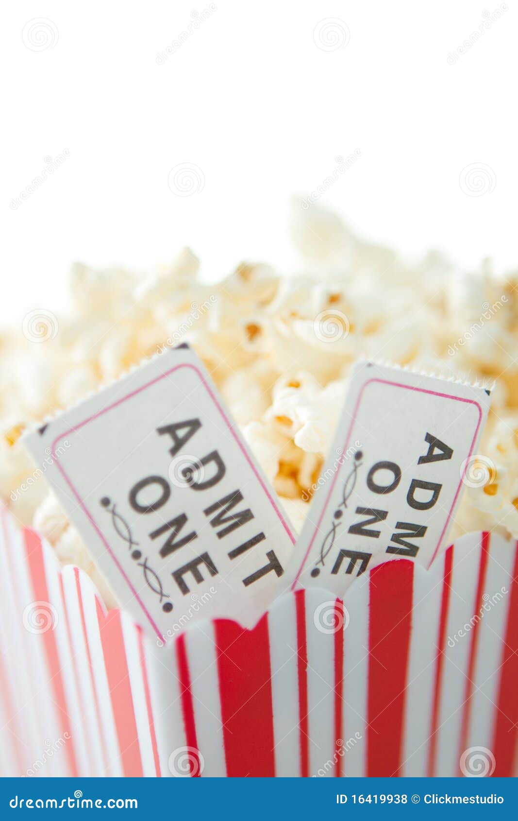 Popcorn and movie tickets stock photo. Image of snack - 16419938