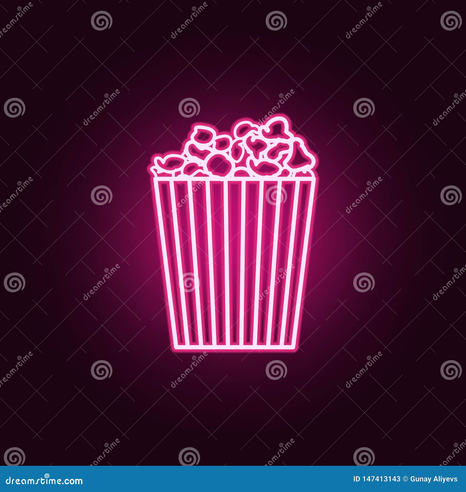 Popcorn Neon Icon. Elements of Fast Food Set Stock Illustration ... Popcorn Neon Icon. Elements of Fast Food Set Stock Illustration ...