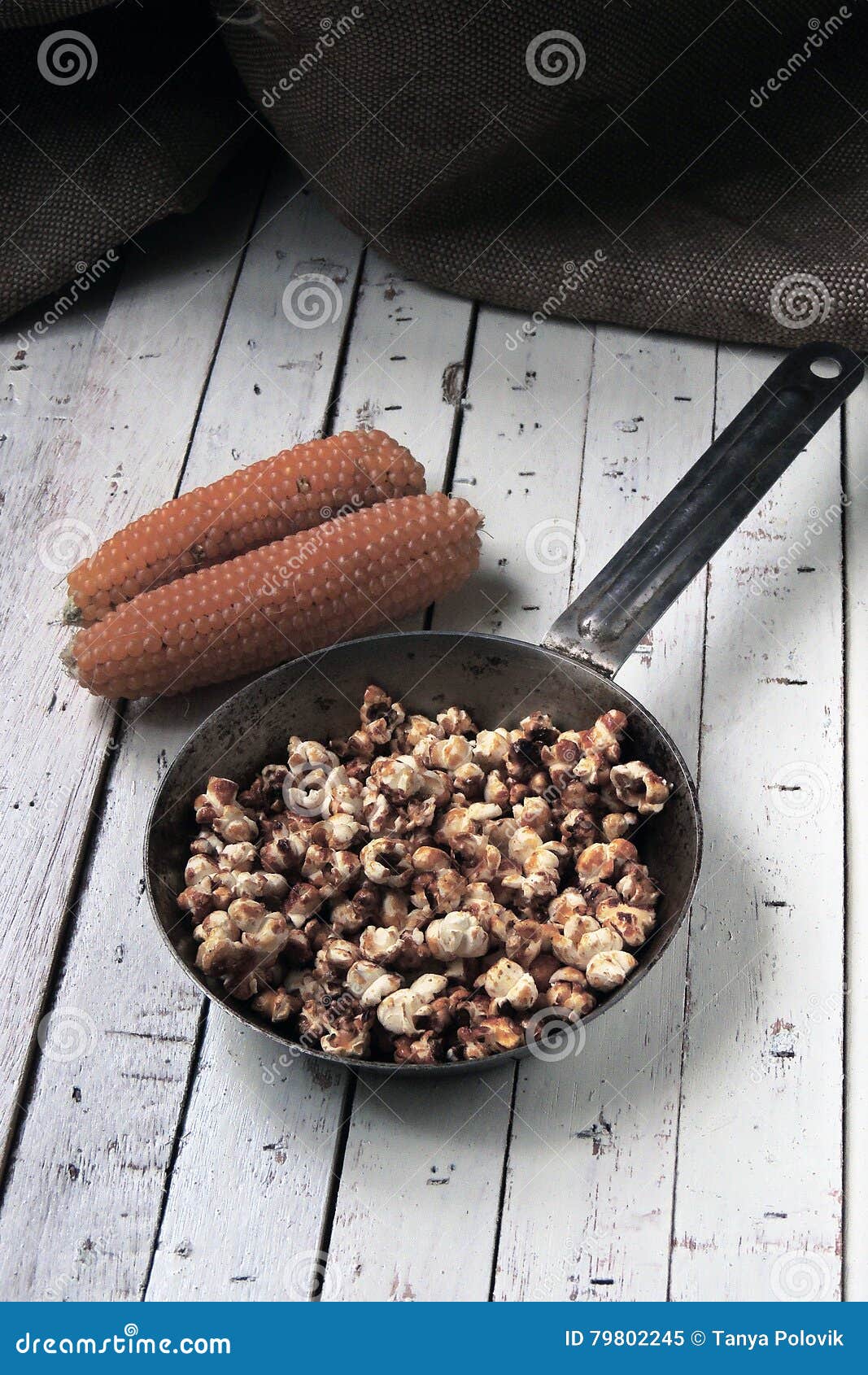 Popcorn in a pan stock image. Image of food, movie, house - 79802245