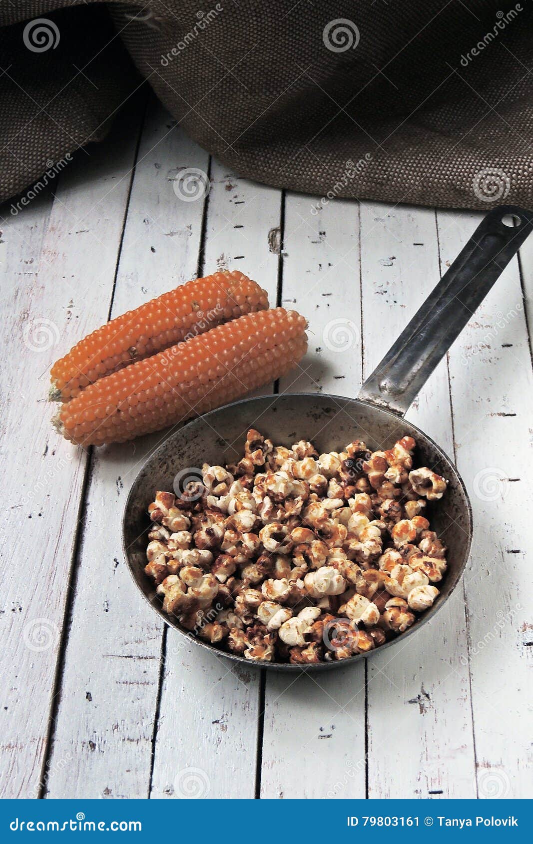 Popcorn in a pan stock image. Image of salted, nutrition - 79803161