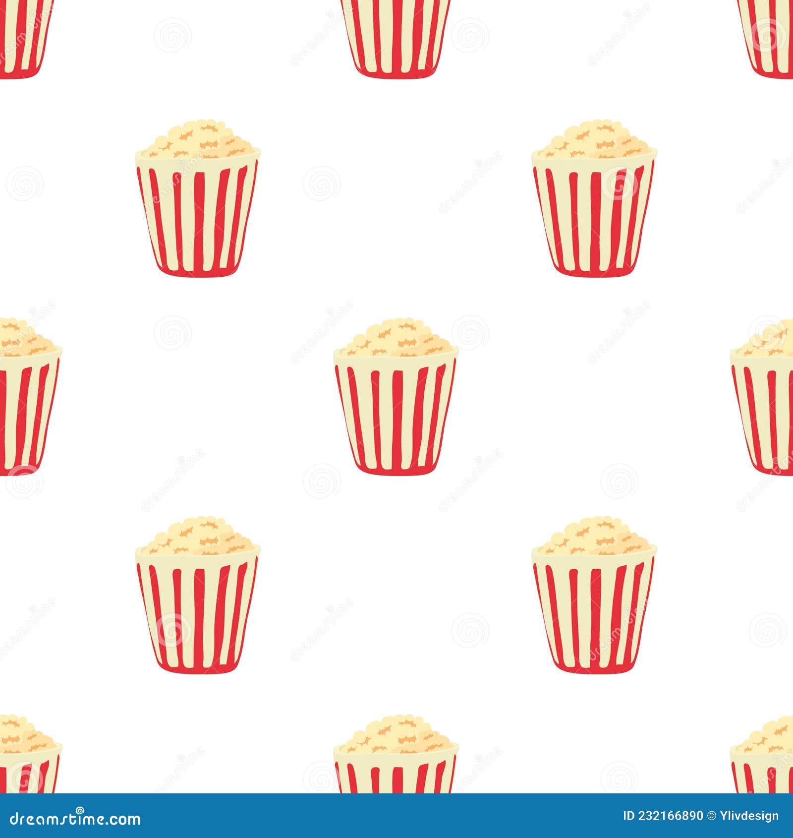 Popcorn Pattern Seamless Vector Stock Vector - Illustration of snack ...