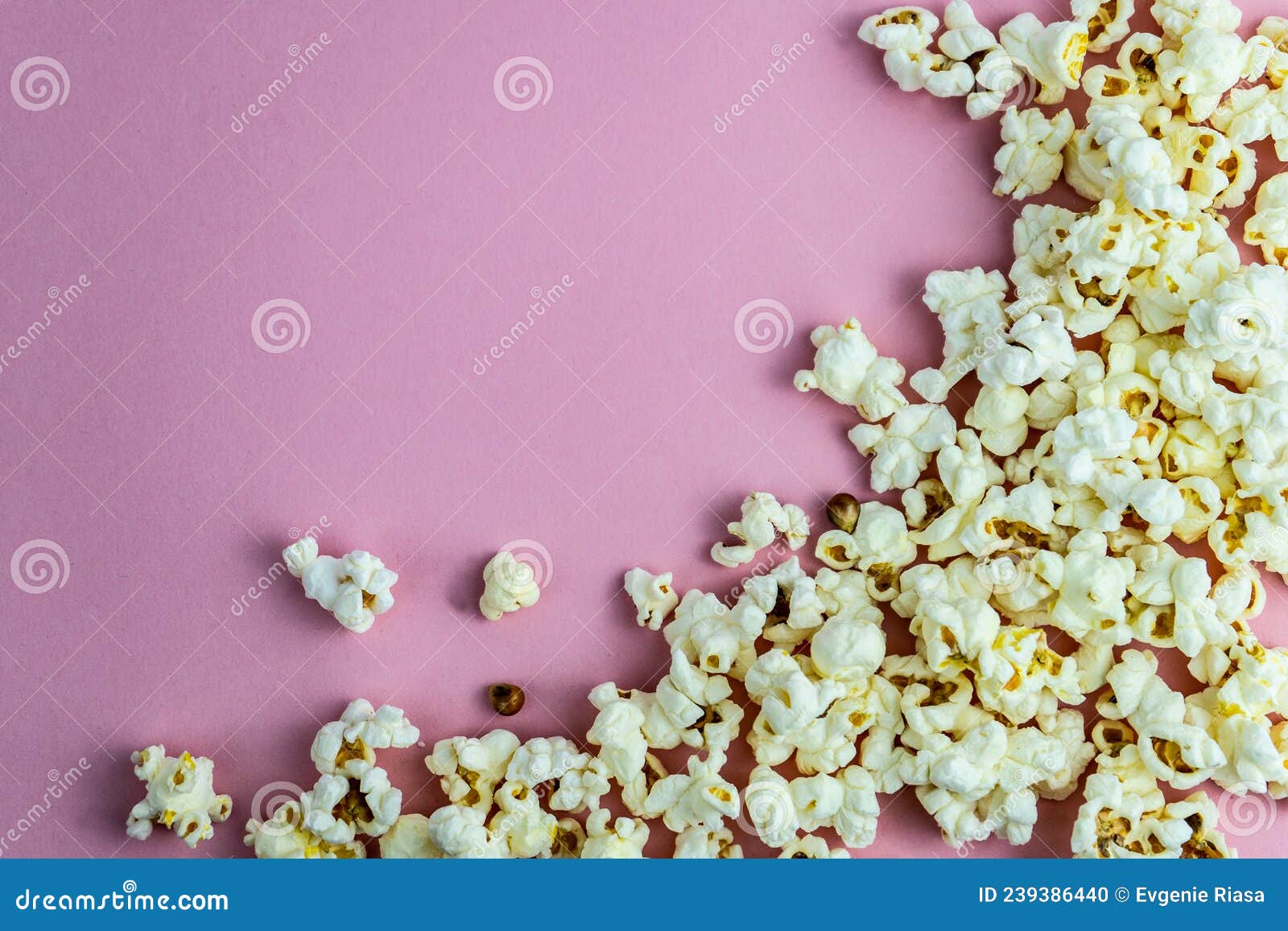Popcorn on Pink Background. Fresh Popcorn Isolated on Pink Background ...