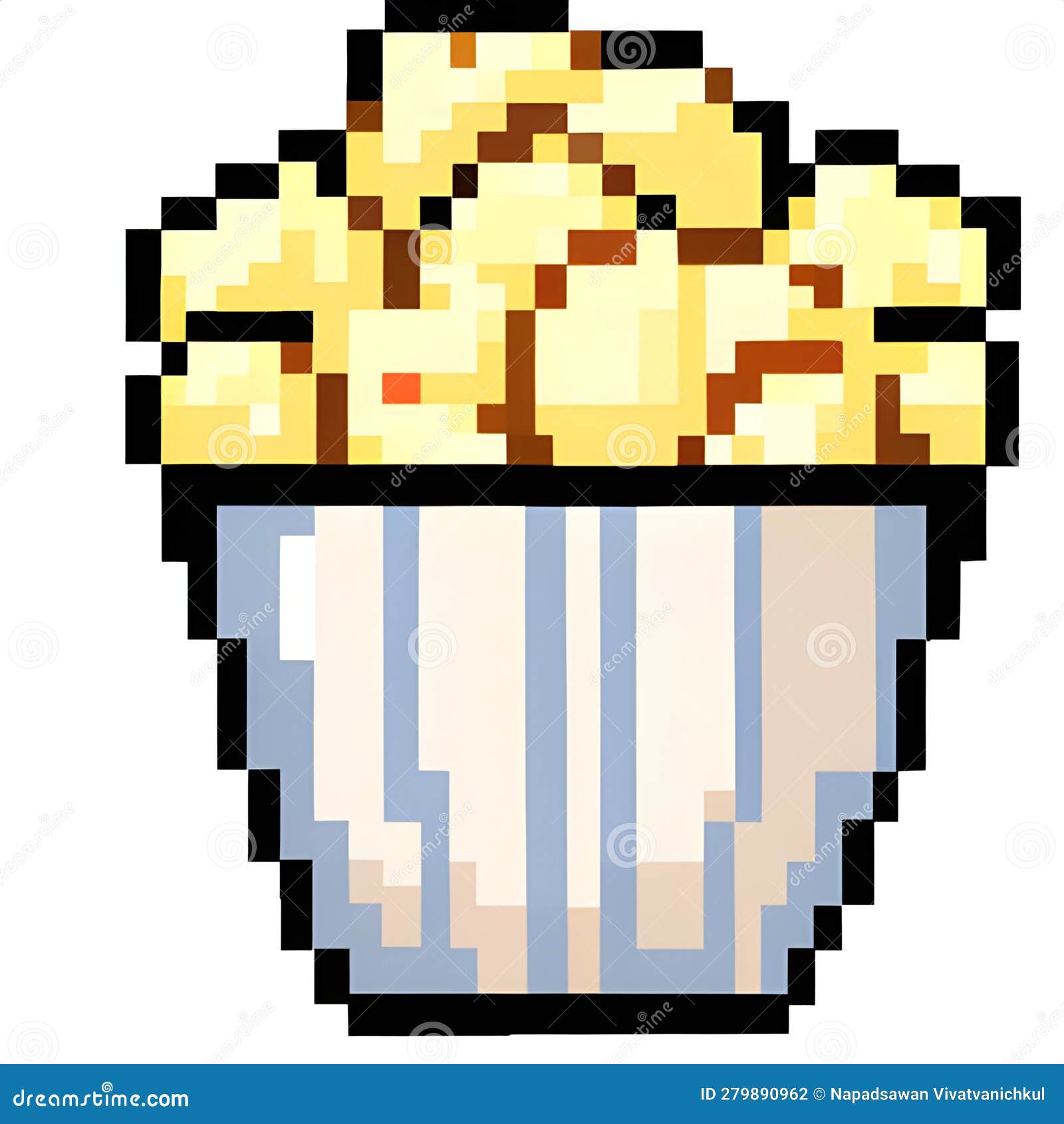 Popcorn Pixel Art. Generative AI. Stock Illustration - Illustration of ...