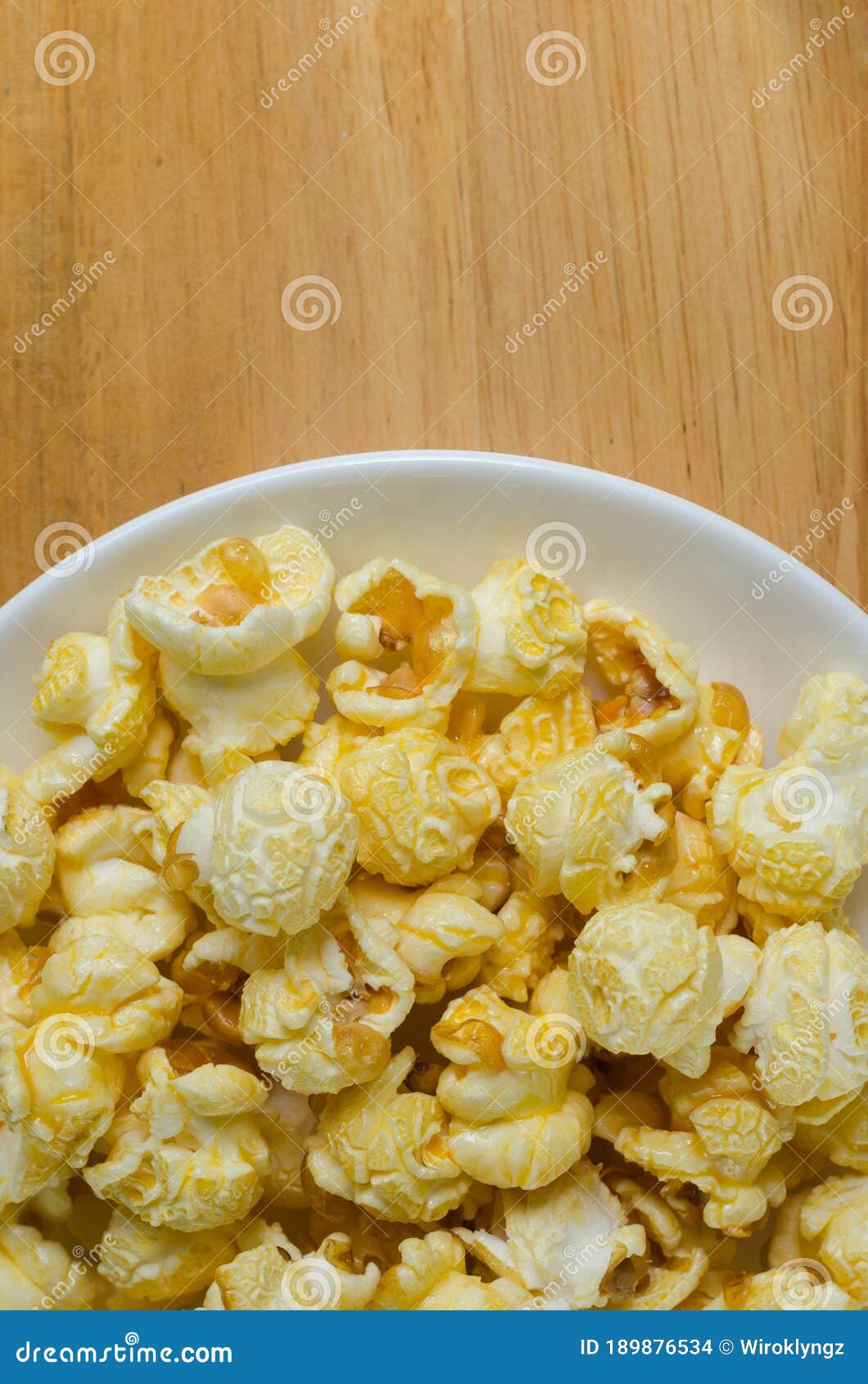 Caramel Popcorn in Ceramic Plate. Stock Photo - Image of appetizer ...