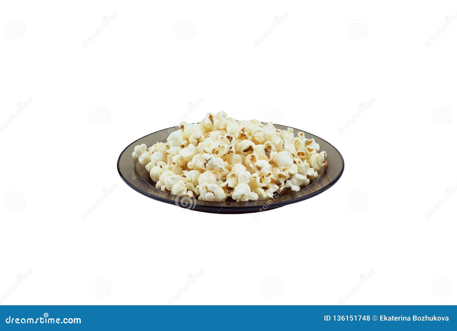Popcorn on the plate stock photo. Image of healthy, appetizing - 136151748