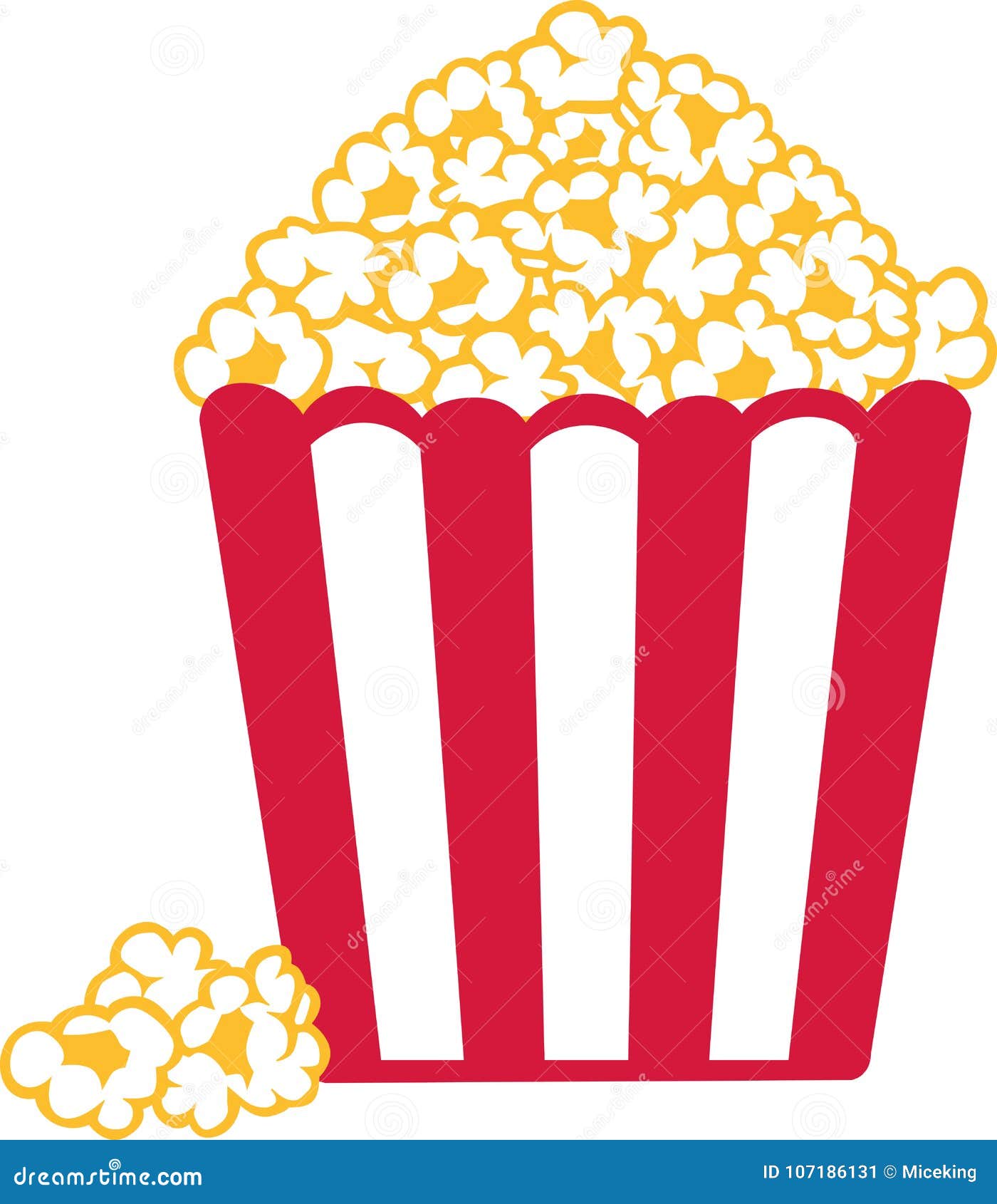 Popcorn red white striped stock vector. Illustration of striped - 107186131