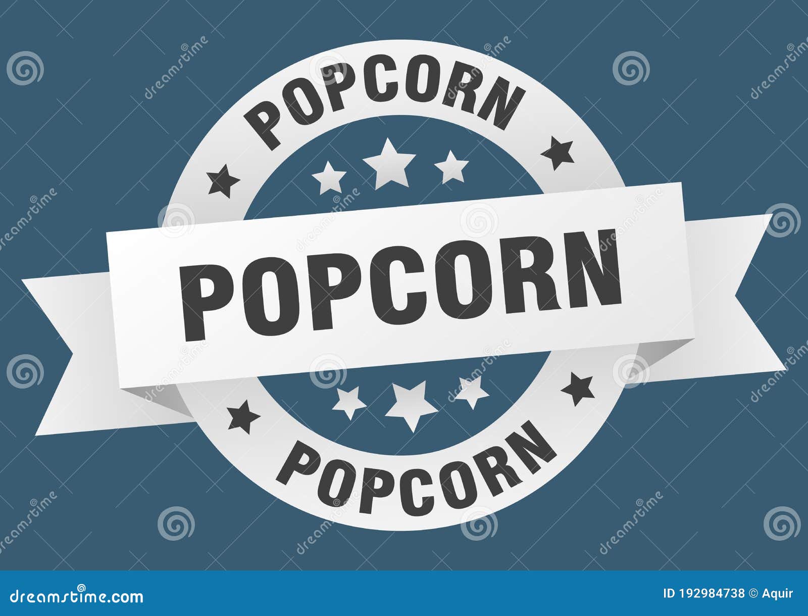 Popcorn Round Ribbon Isolated Label. Popcorn Sign Stock Vector ...