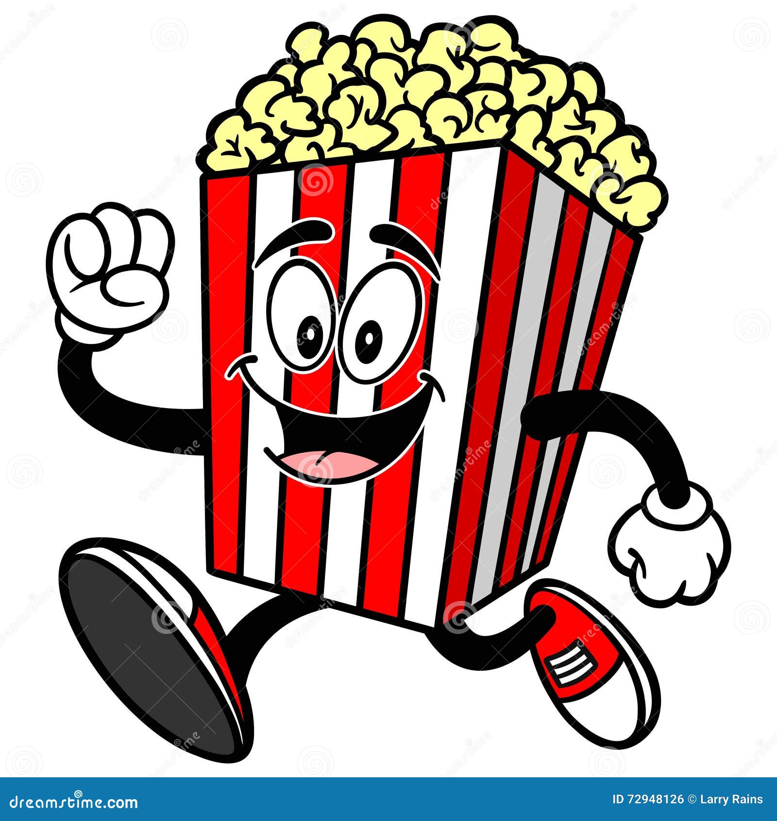 Popcorn Running stock illustration. Illustration of film - 72948126