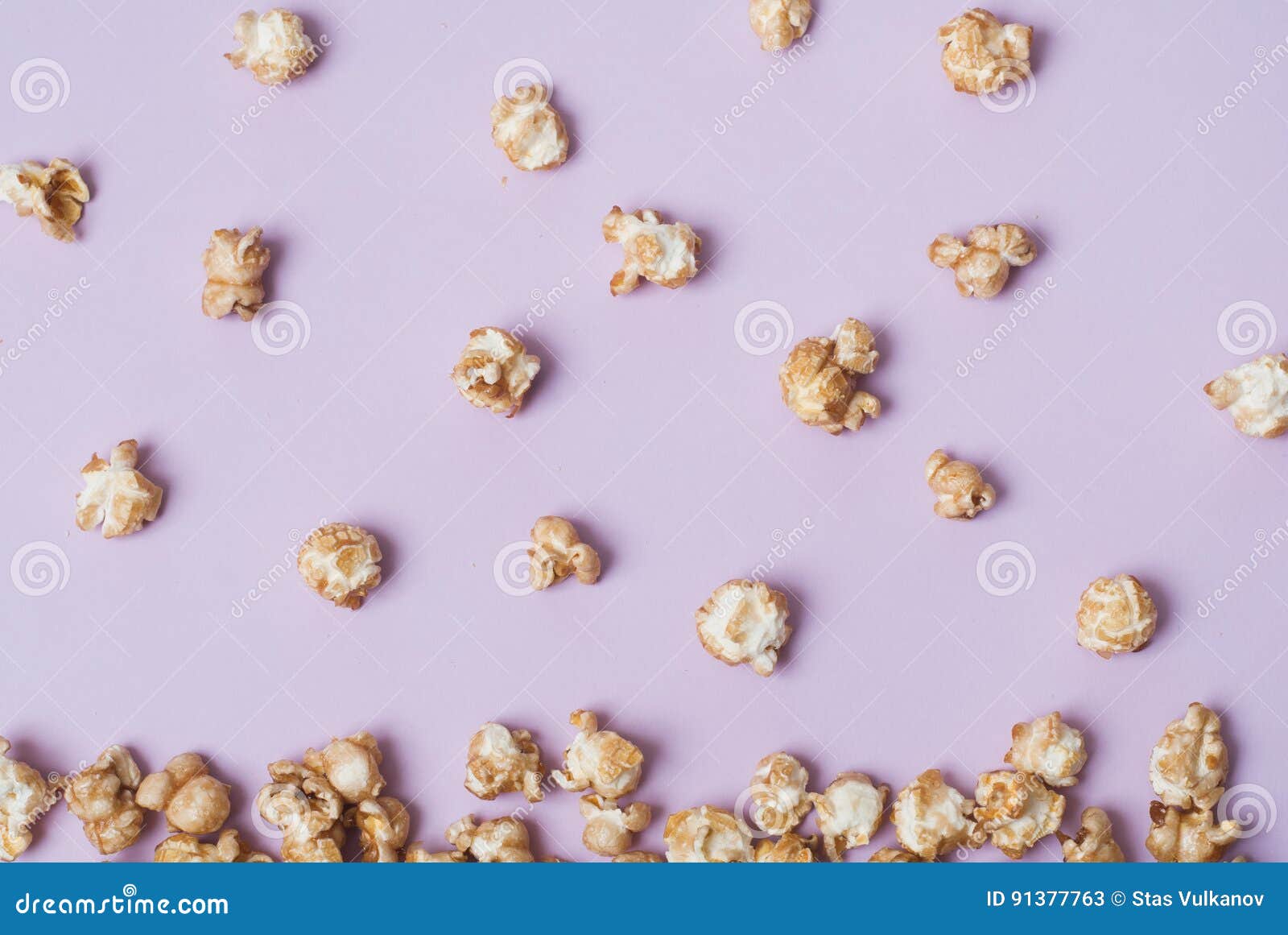 Popcorn Scattered on the Entire Frame, Stock Image - Image of salty ...