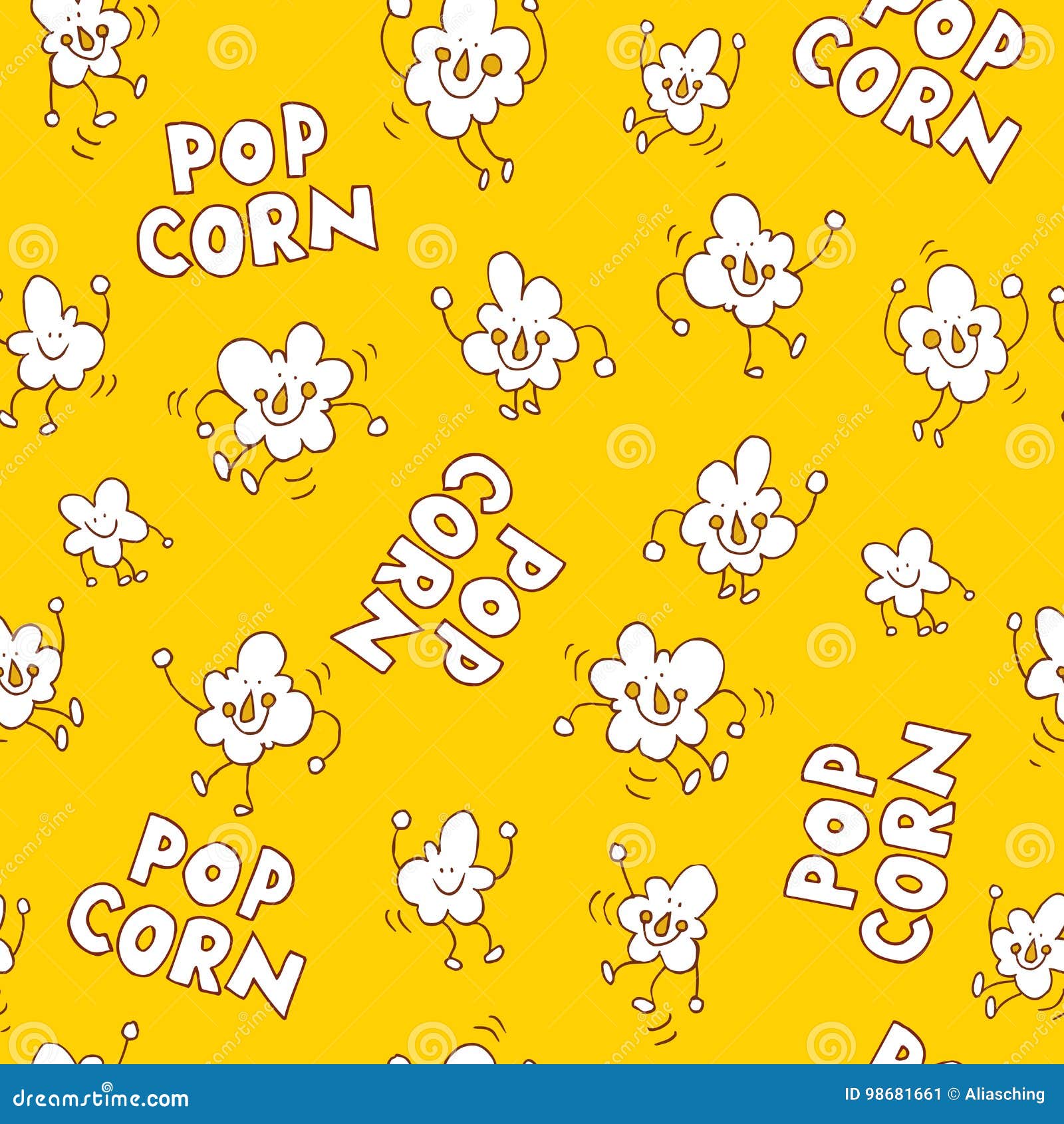 Popcorn seamless pattern stock vector. Illustration of package - 98681661