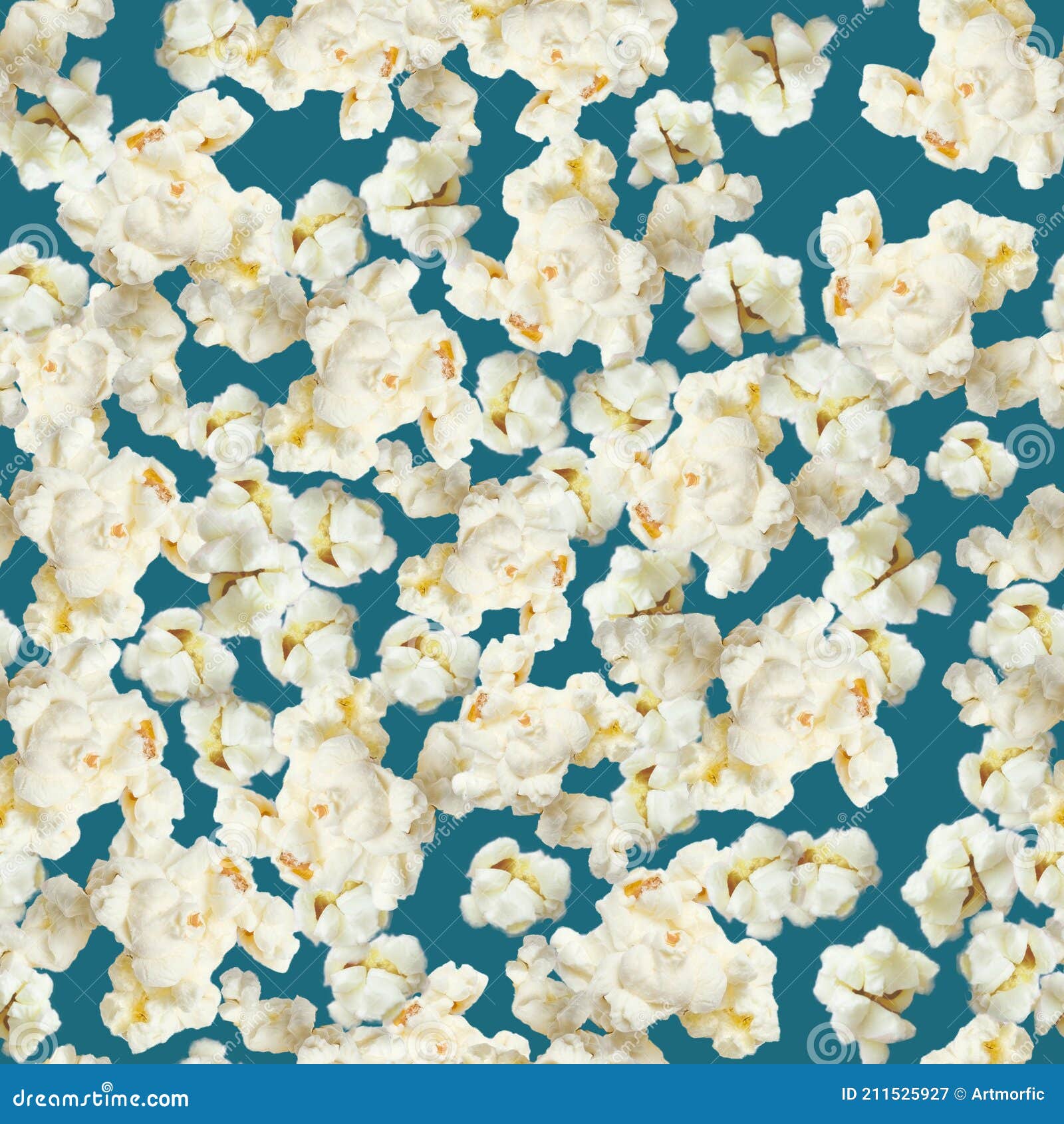 Popcorn Seamless Pattern on Dark Blue Background Stock Image - Image of ...