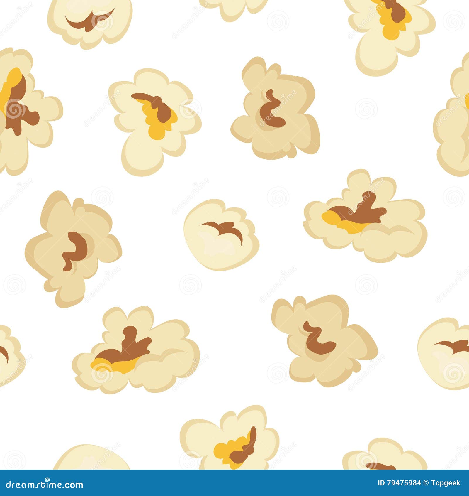 Popcorn Seamless Pattern Vector in Flat Design. Stock Vector ...