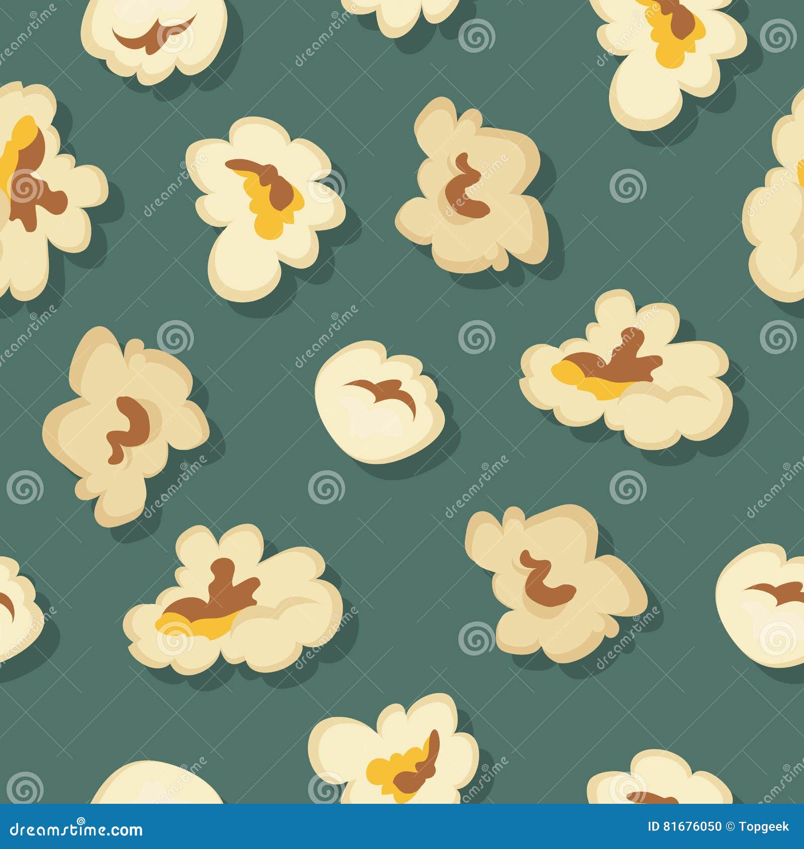Popcorn Seamless Pattern Vector in Flat Design. Stock Vector ...
