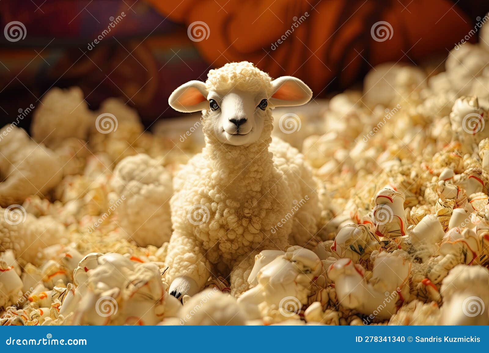 A Popcorn Sheep. Generative AI Stock Illustration - Illustration of ...