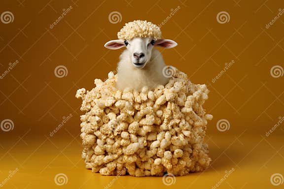 A Popcorn Sheep. Generative AI Stock Illustration - Illustration of ...