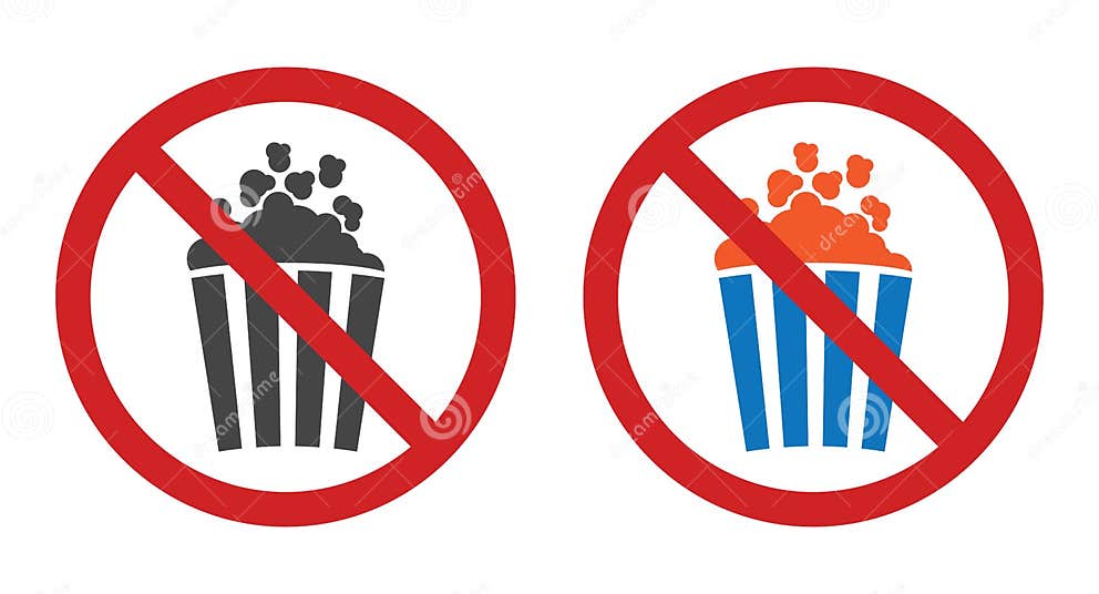 Popcorn Snack with Stop Sign Stock Vector - Illustration of cartoon ...