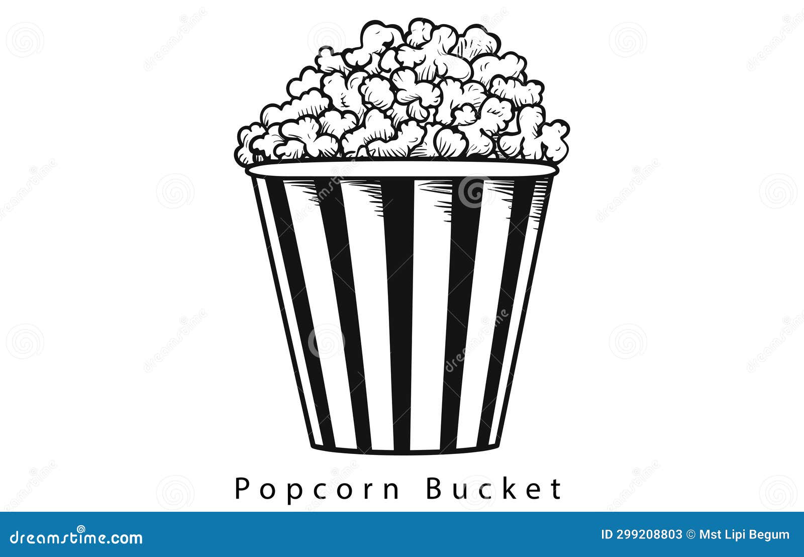 Popcorn Snack Vector Icon Illustration,Popcorn Line Icon Stock ...