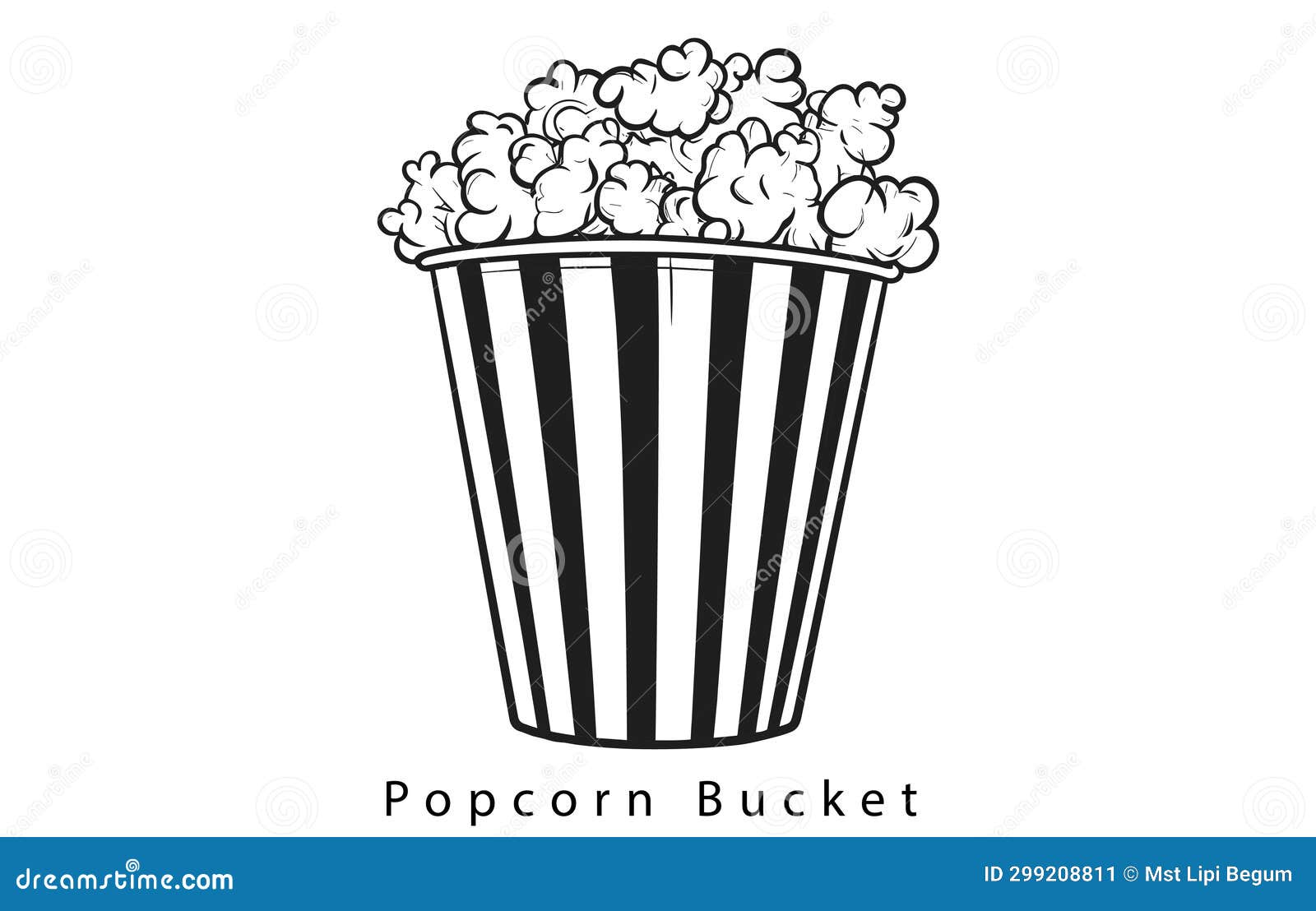 Popcorn Snack Vector Icon Illustration,Popcorn Line Icon Stock ...
