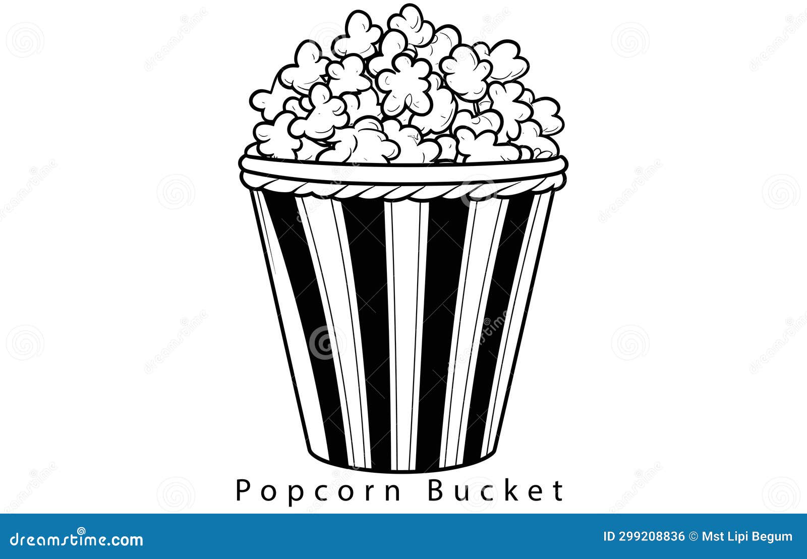 Popcorn Snack Vector Icon Illustration,Popcorn Line Icon Stock ...
