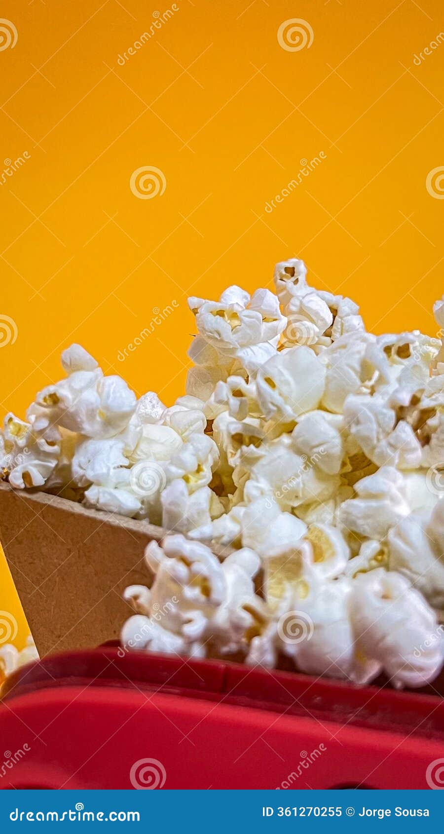 Popcorn with Yellowish Background Stock Image - Image of cinema, food ...