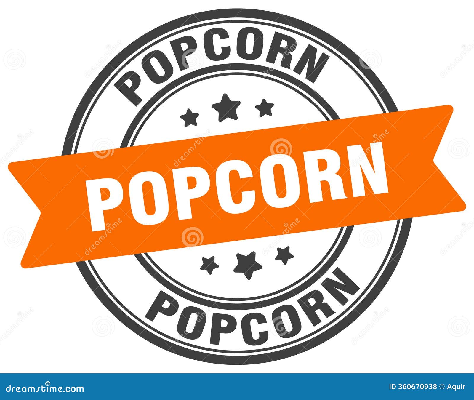 Popcorn Stamp. Popcorn Label on Transparent Background. Round Sign ...