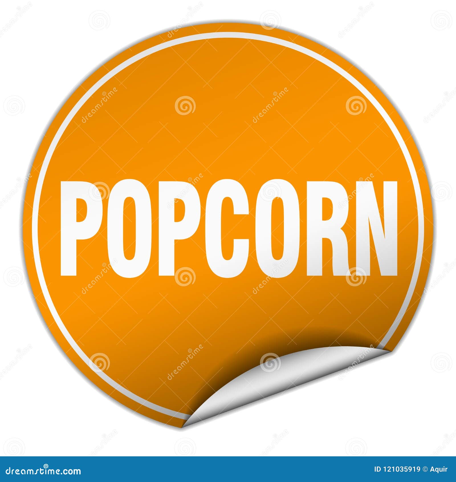 Popcorn sticker stock vector. Illustration of banner - 121035919