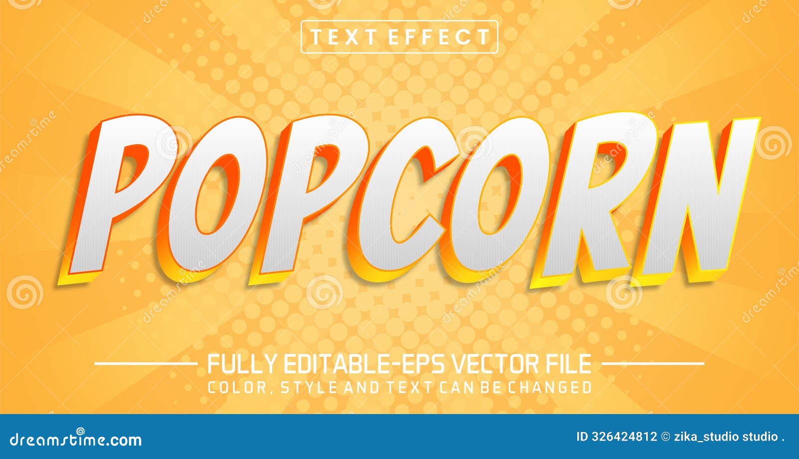 Popcorn Text Editable Style Effect Stock Illustration - Illustration of ...