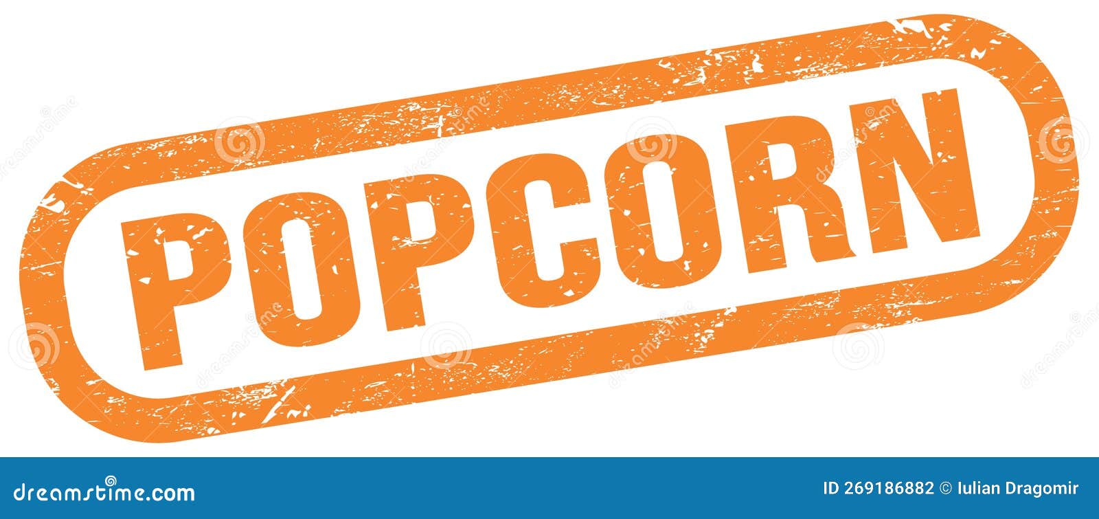 POPCORN, Text Written on Orange Stamp Sign Stock Illustration ...
