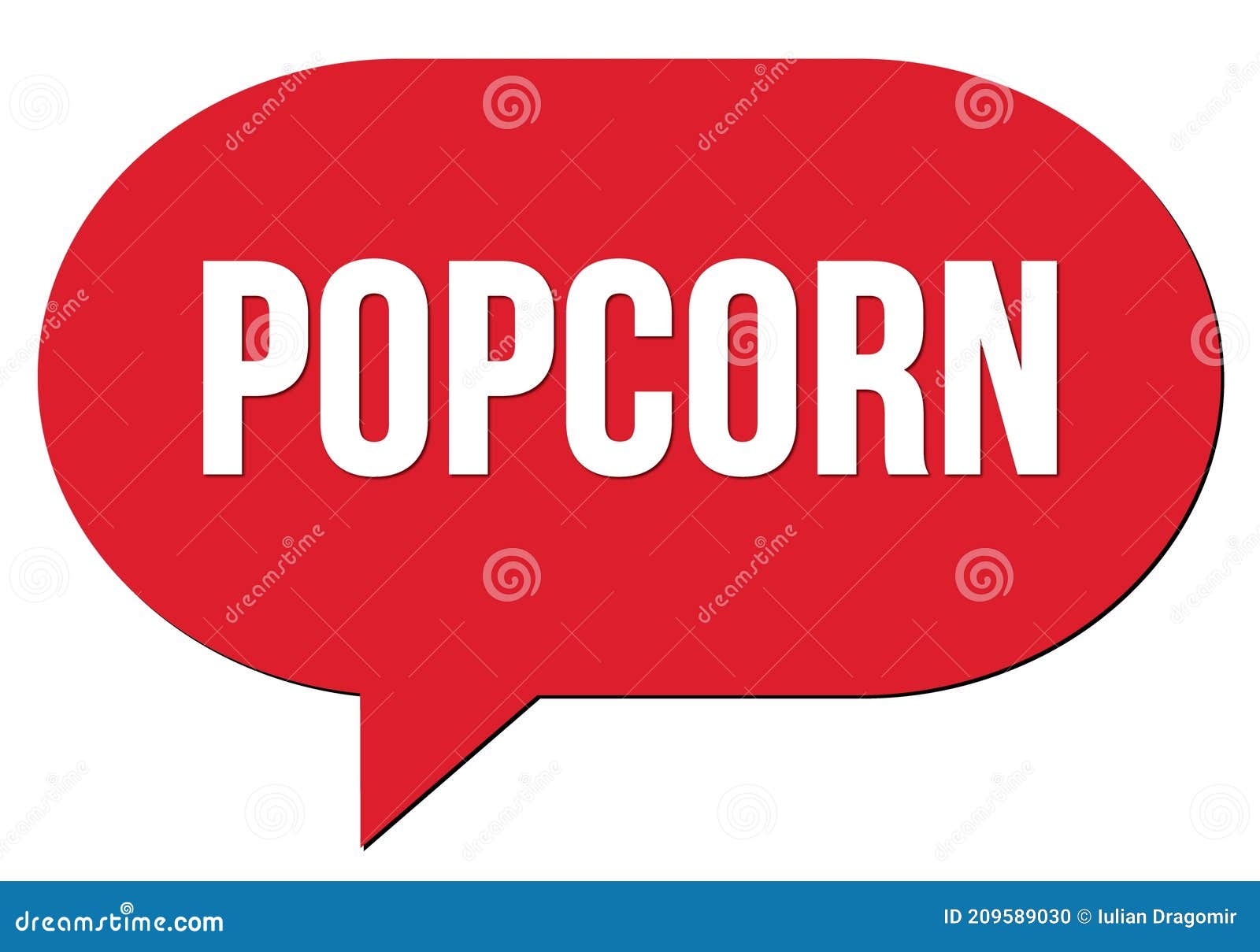 POPCORN Text Written in a Red Speech Bubble Stock Illustration ...