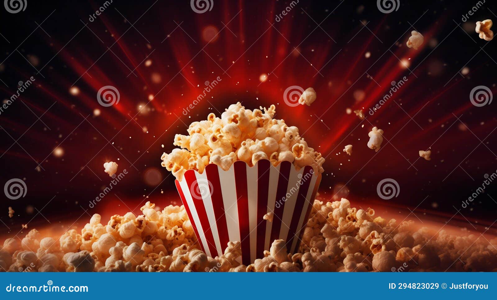 Popcorn Texture with Blurred Cinema Lights in the Background ...